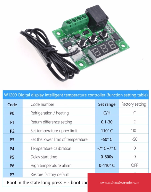 W1209 Temperature controller Pakistan | MULTAN ELECTRONICS